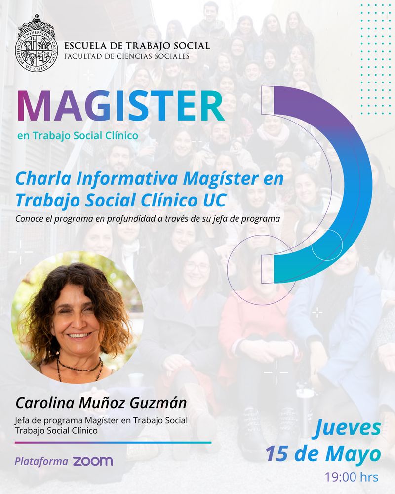 Charla: Magíster en Trabajo Social Clínico UC por Zoom